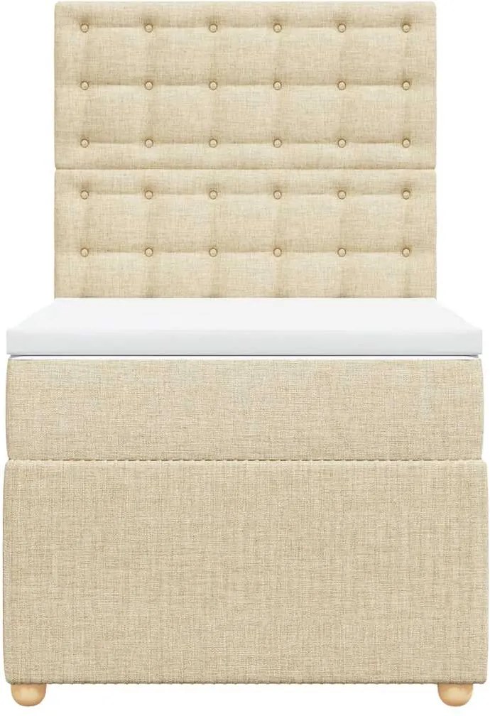 Box spring postel s matrací krémová 90x200 cm textil 3294258
