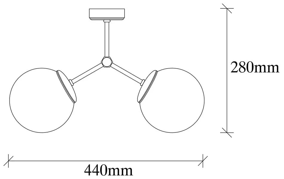 Černobílé stropní svítidlo se skleněným stínidlem 15x44 cm Damar – Opviq lights