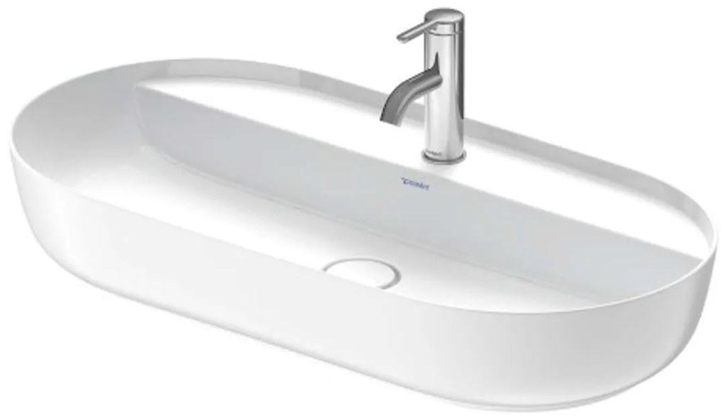 Duravit Luv - Umyvadlo na desku, 80x40 cm, bez přepadu, s otvorem pro baterii, bílá/matná bílá 0380802600