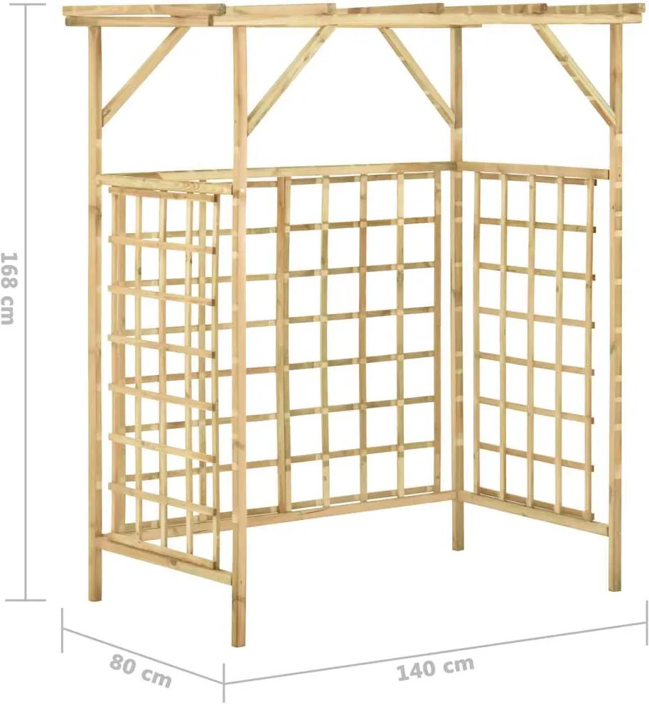 Zahradní pergola pro dvě popelnice impregnované borové dřevo 316063
