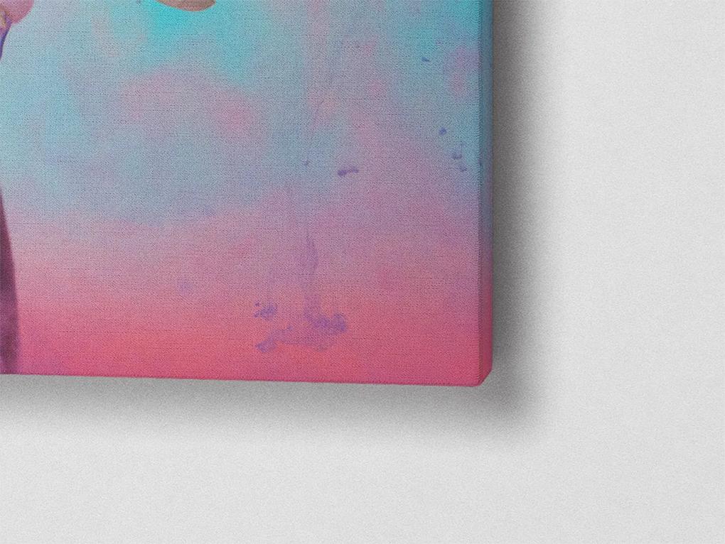 Liox Růžovomodrý obraz gerbera Rozměr: 120 x 80 cm