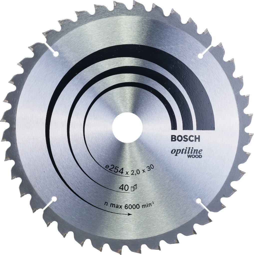 BOSCH Pilový kotouč Optiline Wood, 254x2,5/1,8 mm 2.608.640.437 Dostupné varianty: Pilový kotouč Bosch Optiline Wood 254x30 mm/24z.