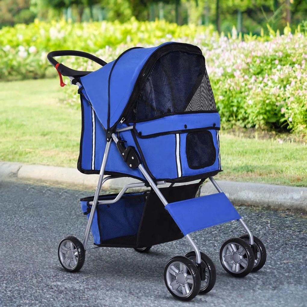 PawHut Kočárek pro psy do 10 kg a 35 cm, modrý