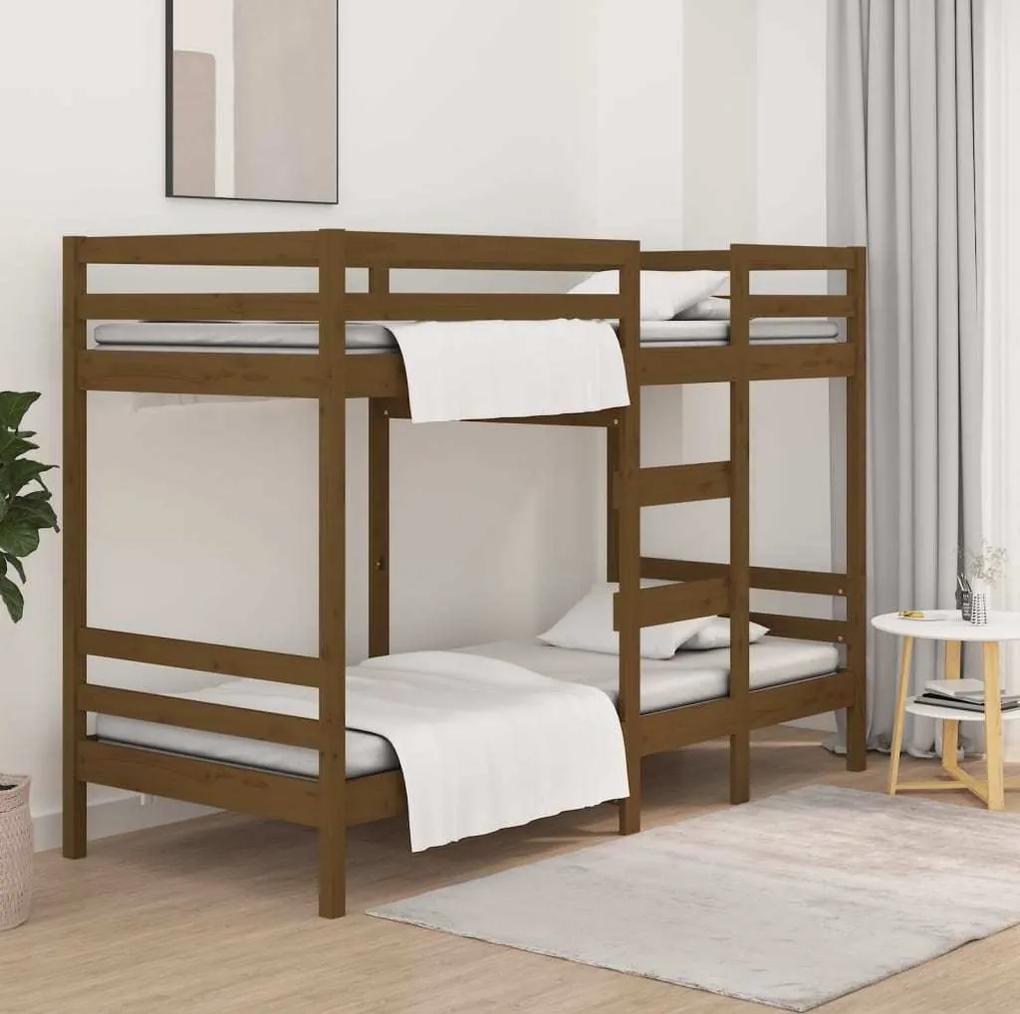 vidaXL Patrová postel 90 x 200 cm masivní borové dřevo [3139832] Barva: Přírodní