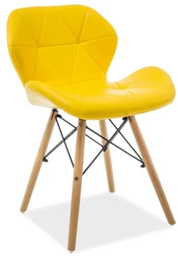 Židle MATIAS buk/žlutá