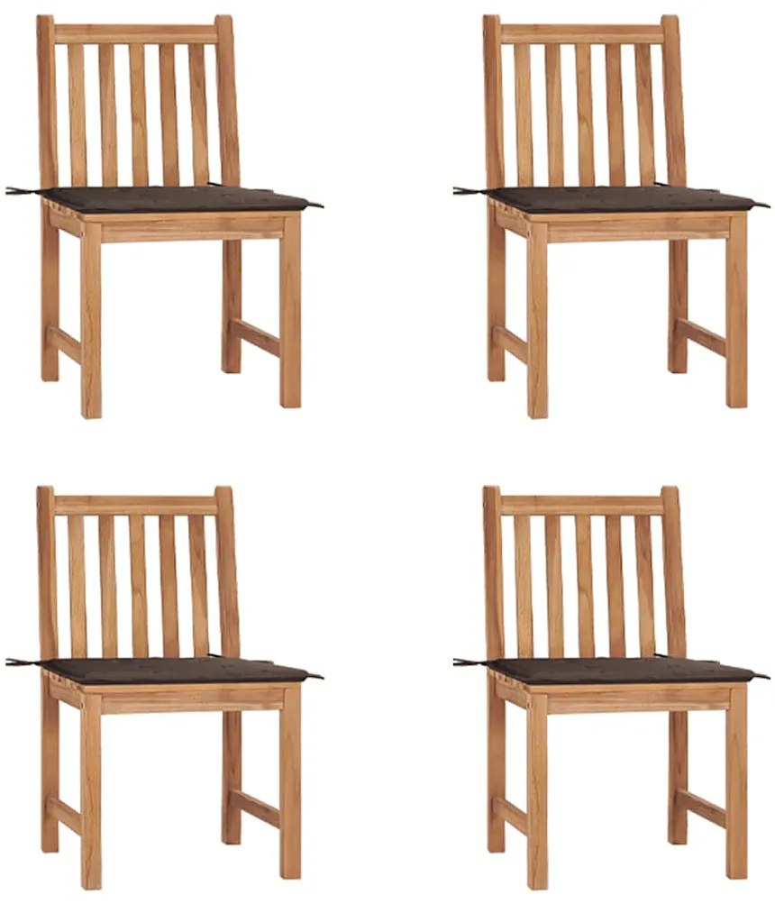 Zahradní židle s poduškami 4 ks masivní teak 3073096