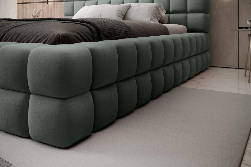 Eltap Čalouněná postel Dizzle Materiál a barva potahu: Amore 35 - zelená, Rozměry (cm): 140x200