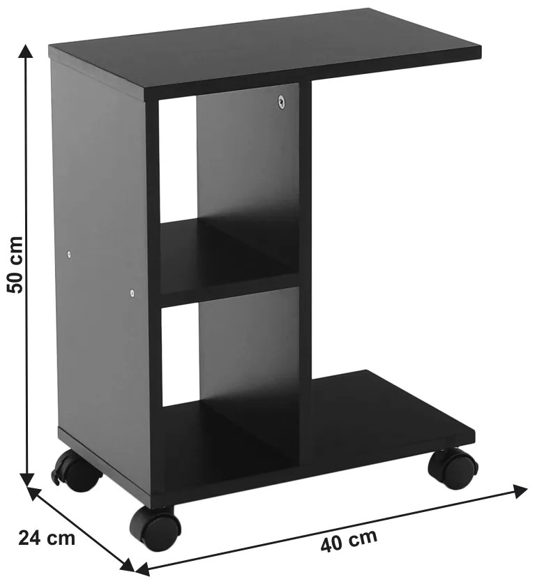 Kondela Příruční stolek, černá, ABBAS NEW