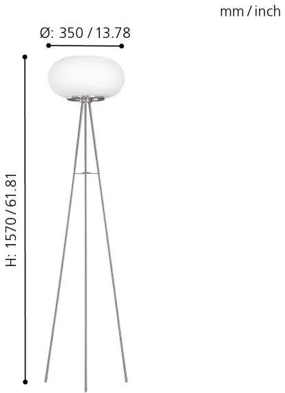 EGLO 86817 - Stojací lampa OPTICA 2xE27/60W
