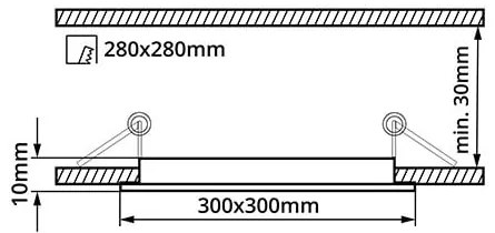 T-LED BSN24 LED panel 24W černý čtverec Denní bílá