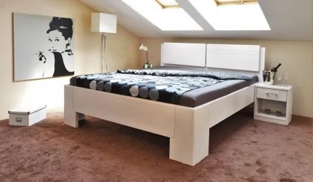 Masivní postel s úložným prostorem Manhattan 2 -160/180 x 200cm - bílá - 160 x 200cm