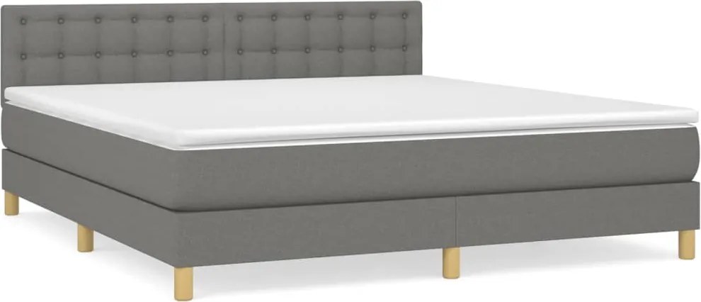 Box spring postel s matrací tmavě šedá 160x200 cm textil 3140946