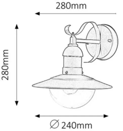 Brilagi - Venkovní nástěnné svítidlo MOLDE 1xE27/60W/230V IP44 bílá/patina