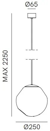 Il Fanale Stone, závěsné svítidlo sklo/tmavá mosaz 1xE27 max 15W, průměr 25cm