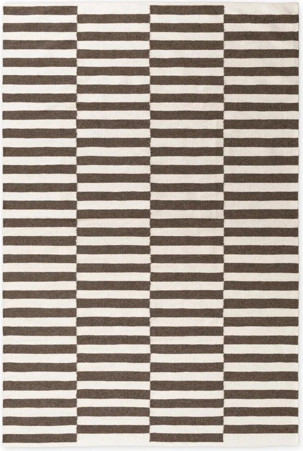 Bílý/hnědý oboustranný/ručně tkaný vlněný koberec 200x300 cm Vika – Hanse Home
