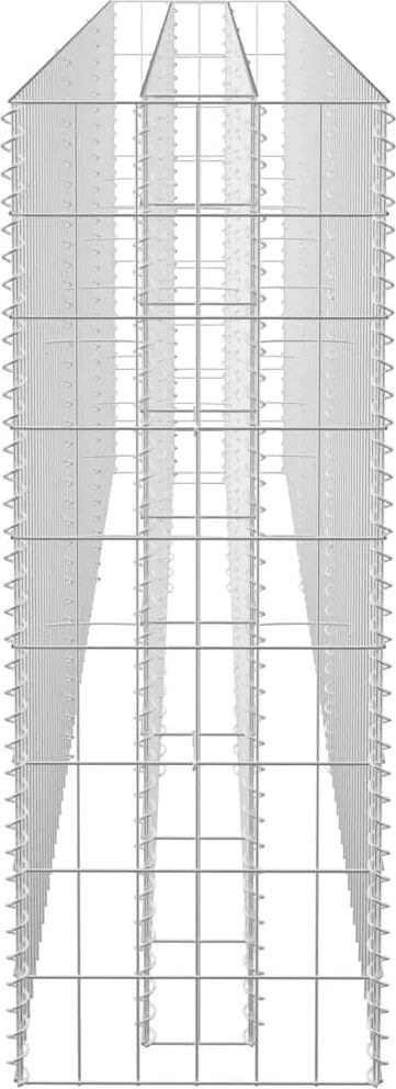 Gabionový vyvýšený záhon pozinkovaná ocel 270 x 30 x 90 cm 145639
