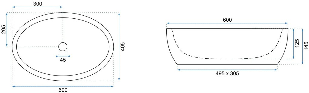 Keramické umyvadlo na desku REA MERYL černé/zlaté