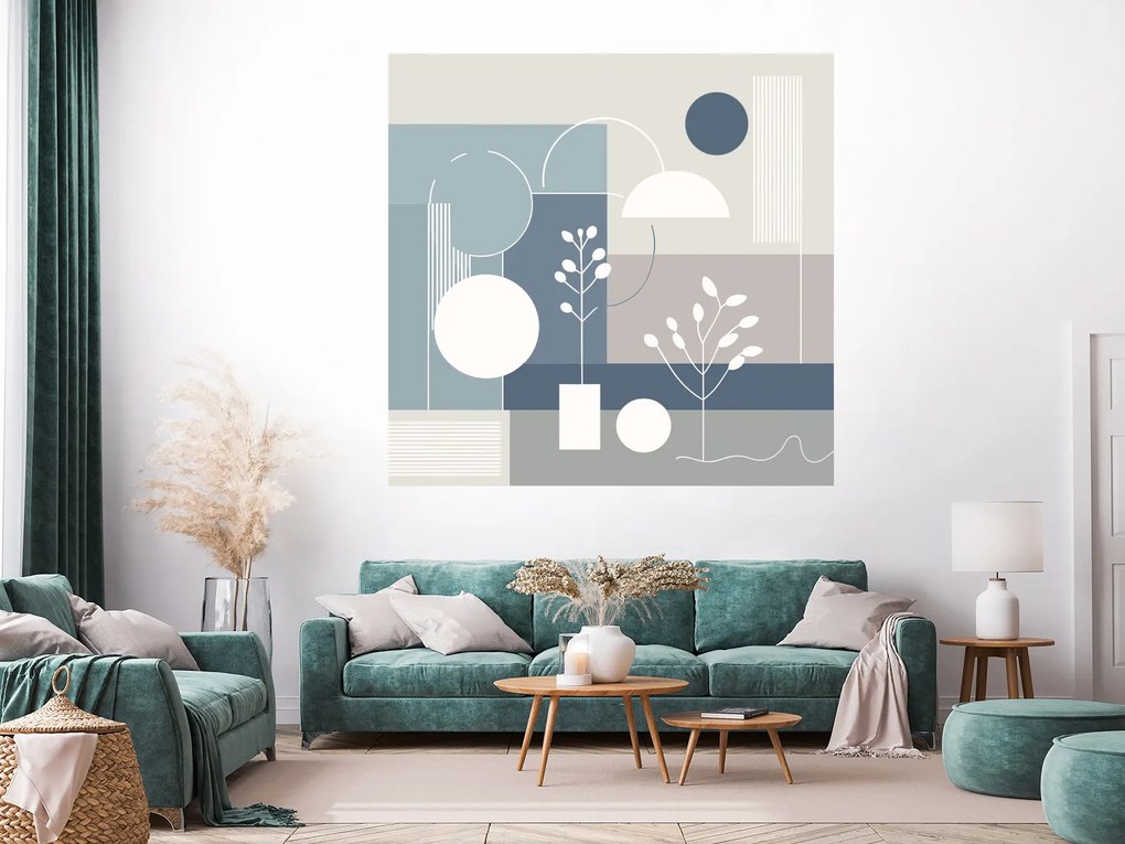 Skandinávský abstrakt textilní přelepitelná samolepka na zeď šíře 45 cm