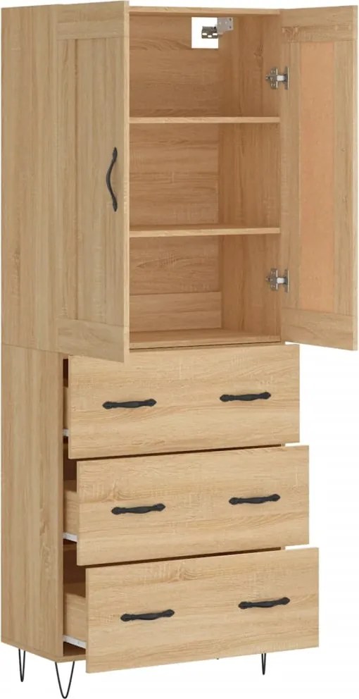 Skříň highboard dub sonoma 69,5 x 34 x 180 cm kompozitní dřevo 3199780