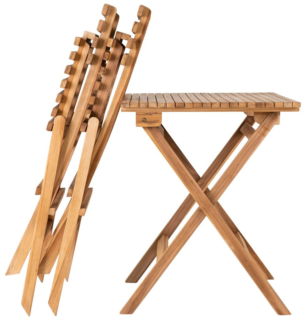 House Nordic Café set 2 židlí a stolku CUENCA teak 7001142