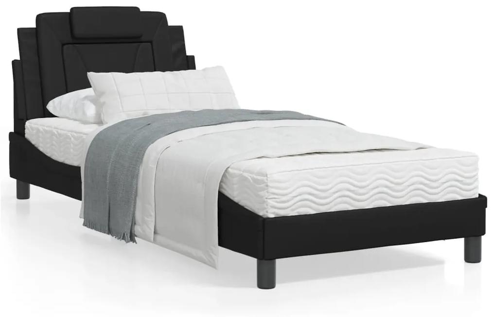 Rám postele s čelem černý 80 x 200 cm umělá kůže,  3208054