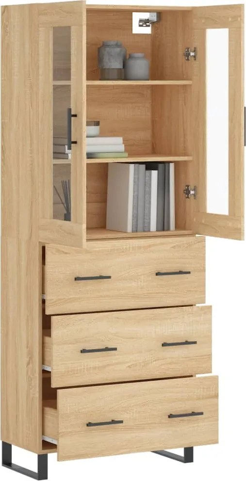 Skříň highboard dub sonoma 69,5 x 34 x 180 cm kompozitní dřevo 3198428