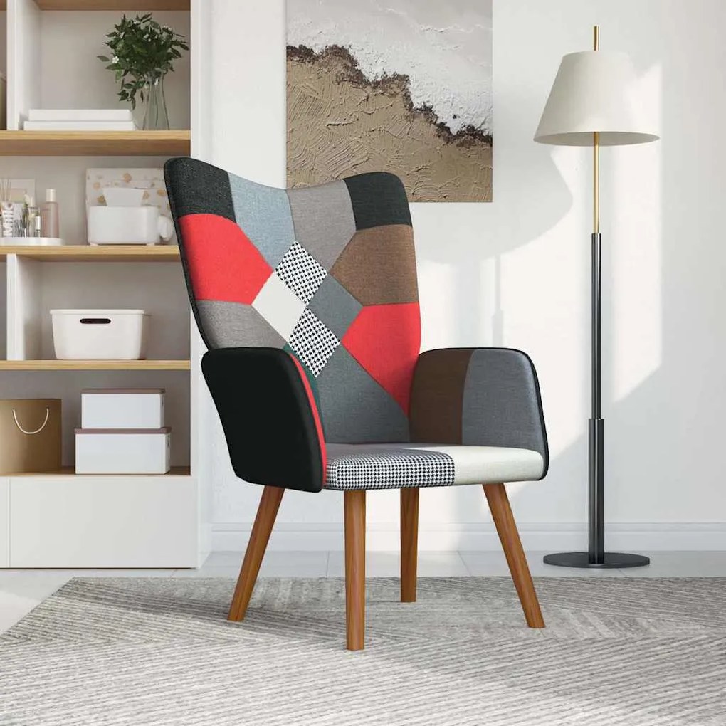 Relaxační křeslo patchwork textil 328195