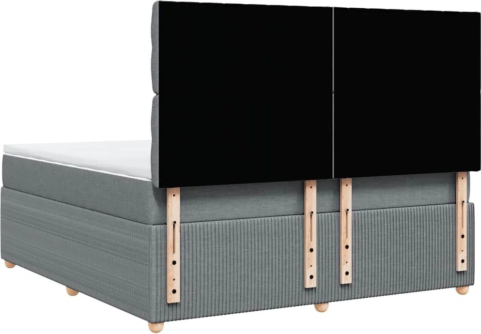 Box spring postel s matrací světle šedá 180 x 200 cm textil 3292142