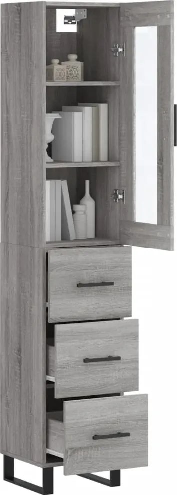 Skříň highboard šedá sonoma 34,5 x 34 x 180 cm kompozitní dřevo 3199263