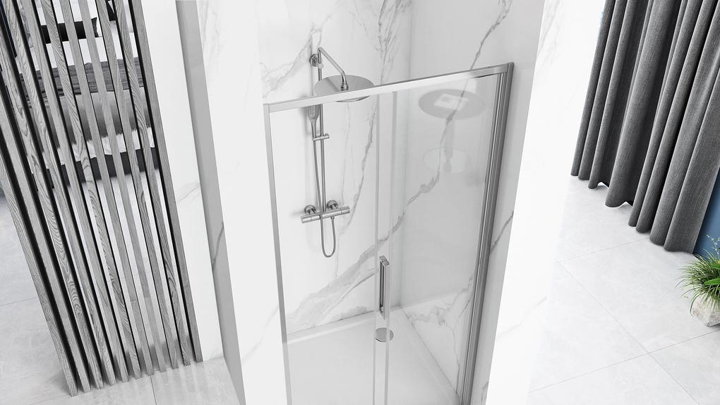Jednokřídlé posuvné sprchové dveře REA RAPID SLIDE pro instalaci do niky 100 cm, chrom