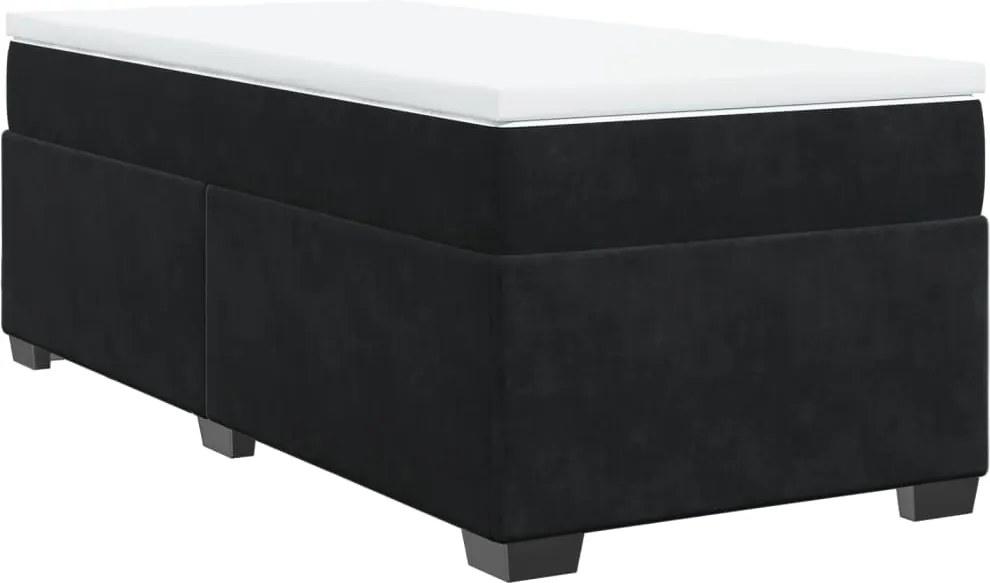 Box spring postel s matrací černá 90x200 cm samet 3285259