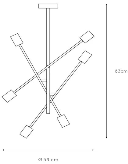 Lucide 21119/06/30 - Lustr na tyči LESTER 6xE27/40W/230V