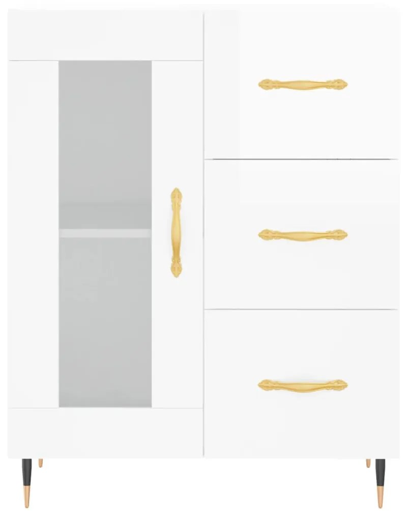 Skříň highboard lesklá bílá 69,5 x 34 x 180 cm kompozitní dřevo - Default Title