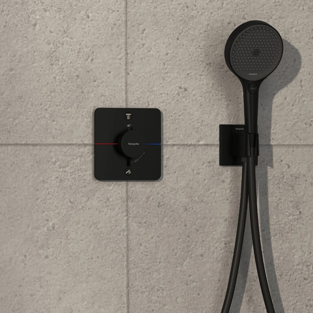 Hansgrohe ShowerSelect Comfort Q, termostat pod omítku pro 2 spotřebiče, černá matná, HAN-15583670