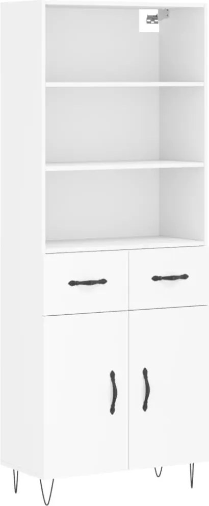 Skříň highboard bílá 69,5 x 34 x 180 cm kompozitní dřevo 3200545