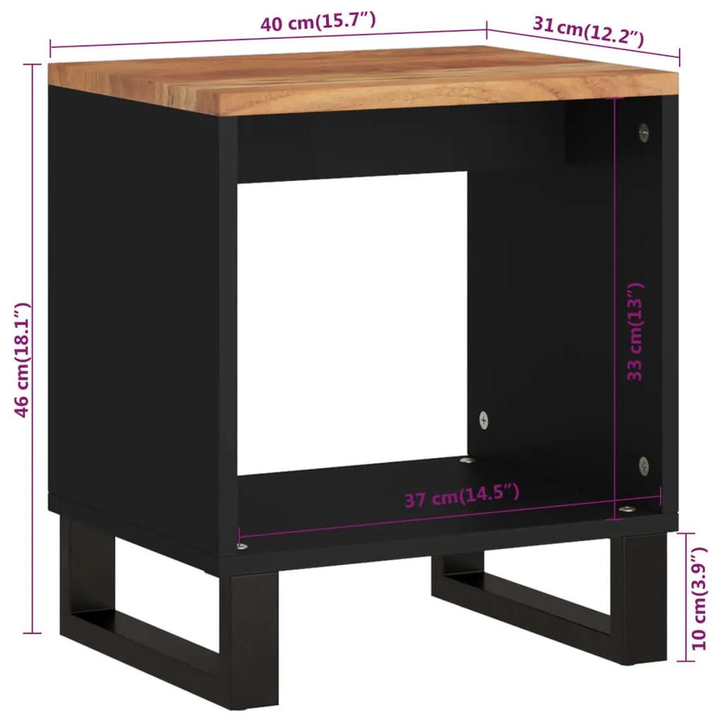 Konferenční stolek 40 x 31 x 46 cm masivní akácie a kompozit - Default Title