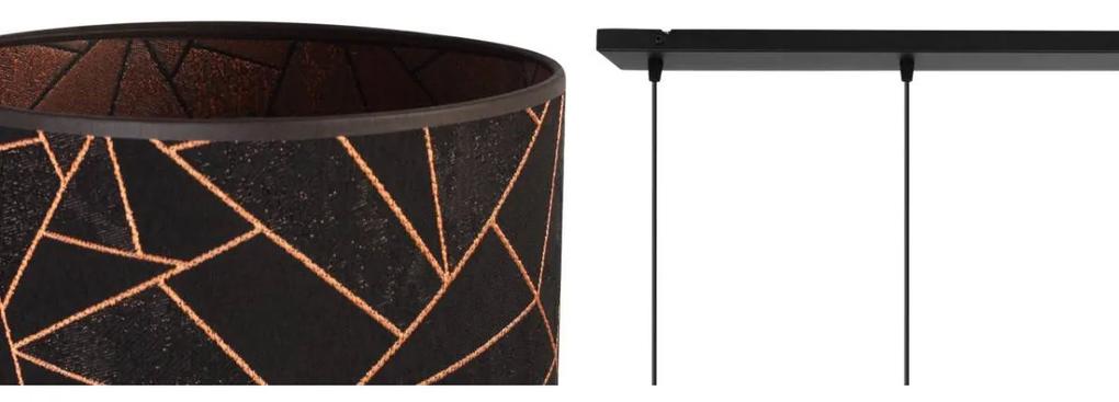Závěsné svítidlo WERONA 6, 4x černé textilní stínítko se vzorem, C