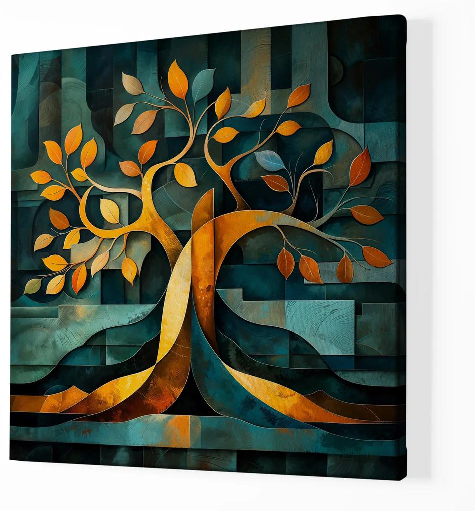 Obraz na plátně - Strom života Hřejivé lístky FeelHappy.cz Velikost obrazu: 120 x 120 cm