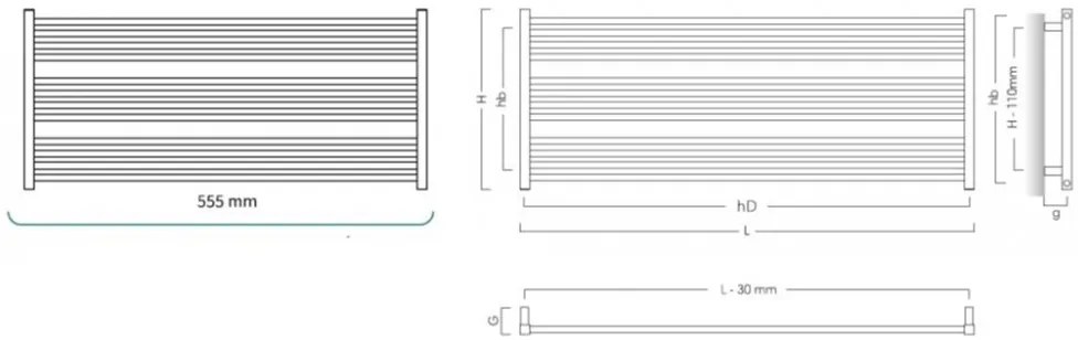 Instalprojekt Koupelnový radiátor STICK LEVEL zlatá barva Barva radiátoru - Zlatá, Rozměr radiátoru - 1200 × 555 mm, výkon 649 W, Typ připojení - Klasické (na rozteč) RADSTIL126084