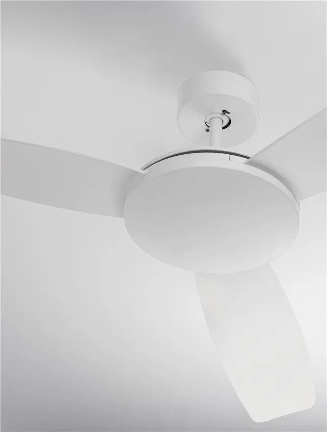 NV 9952360 Stropní ventilátor BLAIRE tělo z hliníku matná bílá a sklo 3ABS bílé listy - NOVA LUCE