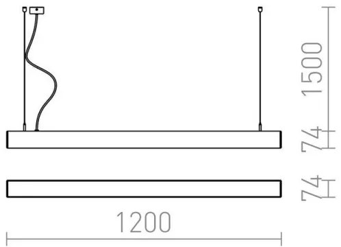 RED - Design Rendl - R12721 - LED Lustr na lanku PESANTE LED/40W/230V černá