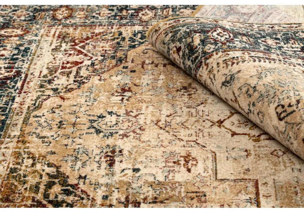 Vlněný kusový koberec Kalar béžovo zelený 235x350cm