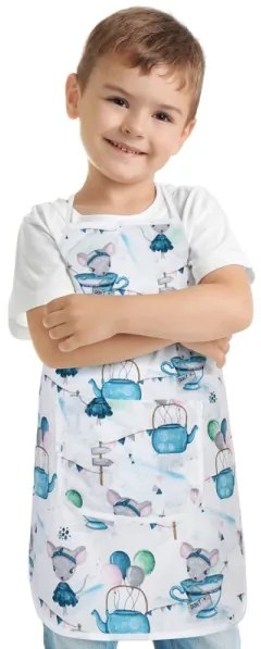 Bellatex Dětská zástěrka Myška v hrnečku rozměr 37 x 47 cm, pro děti ve věku 3 - 5 let