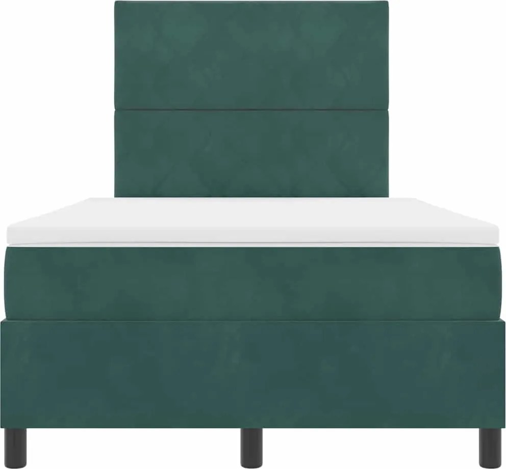 Postel s boxspringem s čelo Tmavě zelená 120 x 190 cm samet 3339887