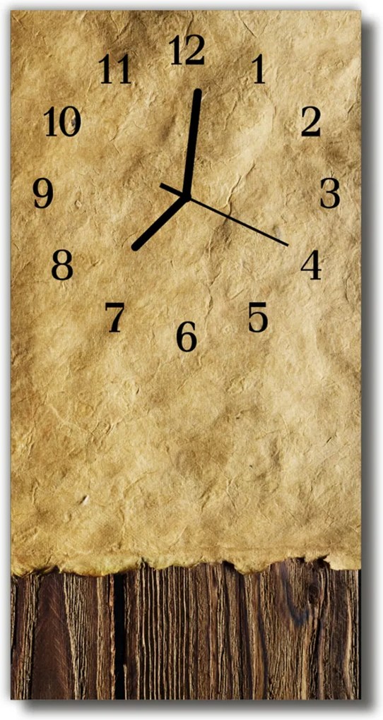 Nástěnné hodiny vertikální Retro hnědý papír