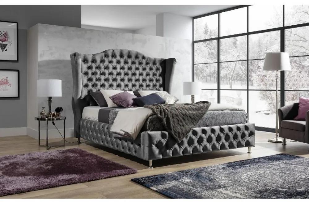 Luxusní čalouněná postel VENICE 160x200 cm Terra 2