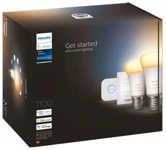 Základní sada Philips Hue WHITE AMBIANCE 2xE27/8W/230V + zařízení k propojení