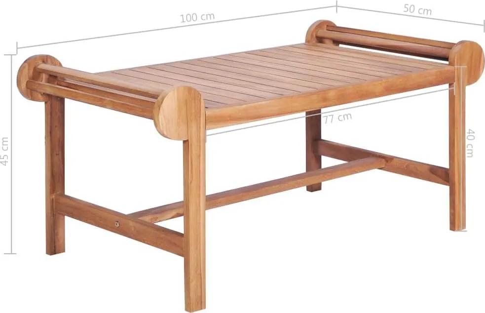 vidaXL Konferenční stolek 100 x 50 x 45 cm masivní teak [44734]