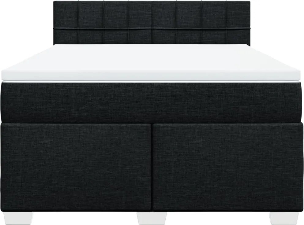 Box spring postel s matrací černá 160x200 cm textil 3285941