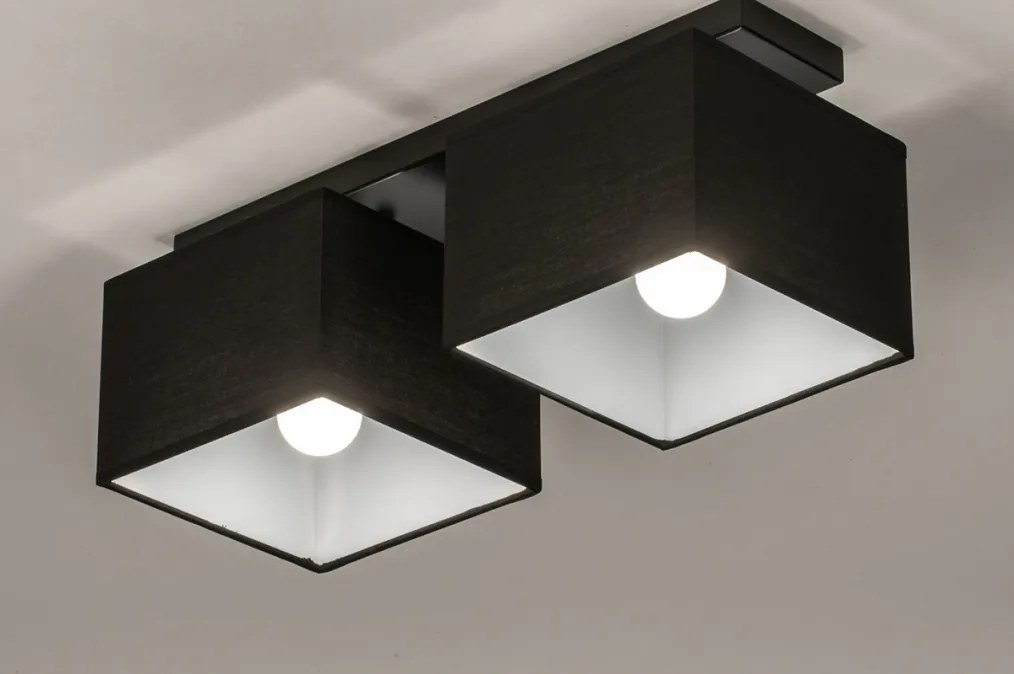 Stropní designové černé svítidlo do ložnice Anders Black and Black II